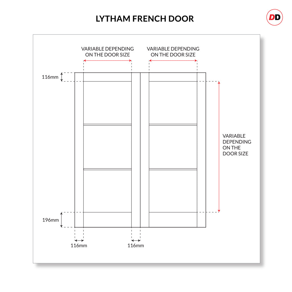 Made to Measure External Lytham Heritage French Doors - 57mm Thick, Si ...