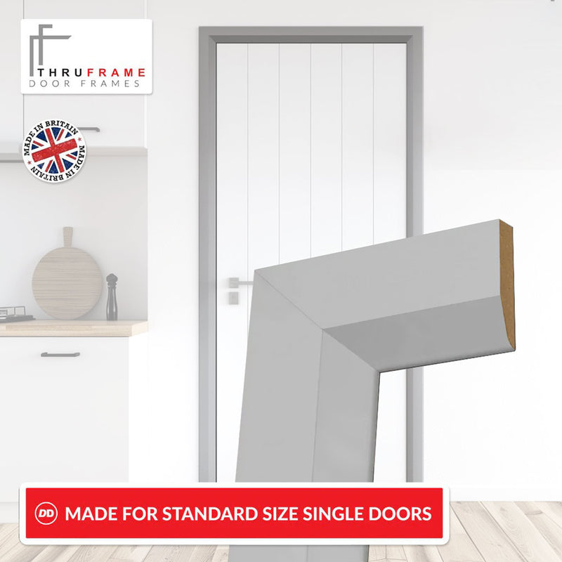 Made to Size Thruframe Interior Mist Grey Primed MDF Door Lining Frame ...