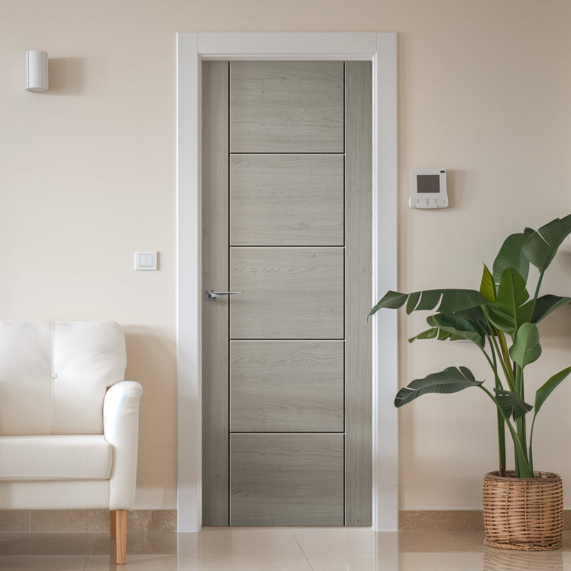 Fire Rated Internal Door - Ladder Light Grey Door - Laminated - Prefin ...