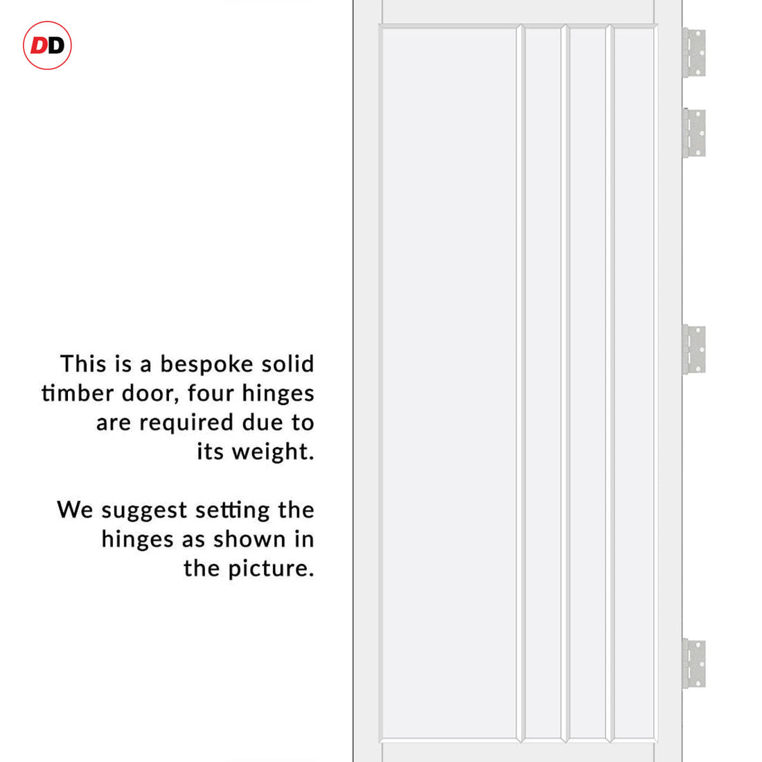 Tula Panel Solid Wood Internal Door Pair UK Made DD0104P - Cloud White ...