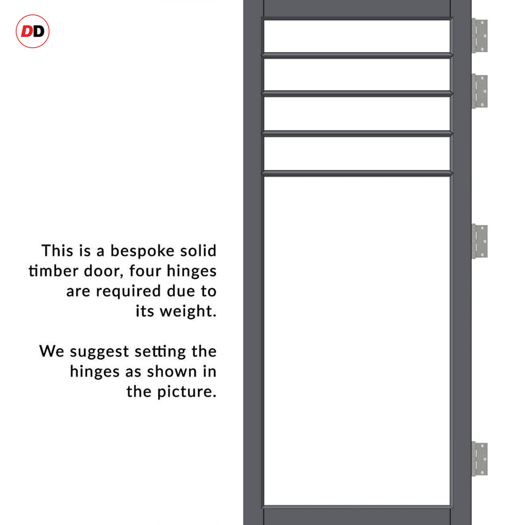 Drake Solid Wood Internal Door UK Made DD0108F Frosted Glass - Stormy