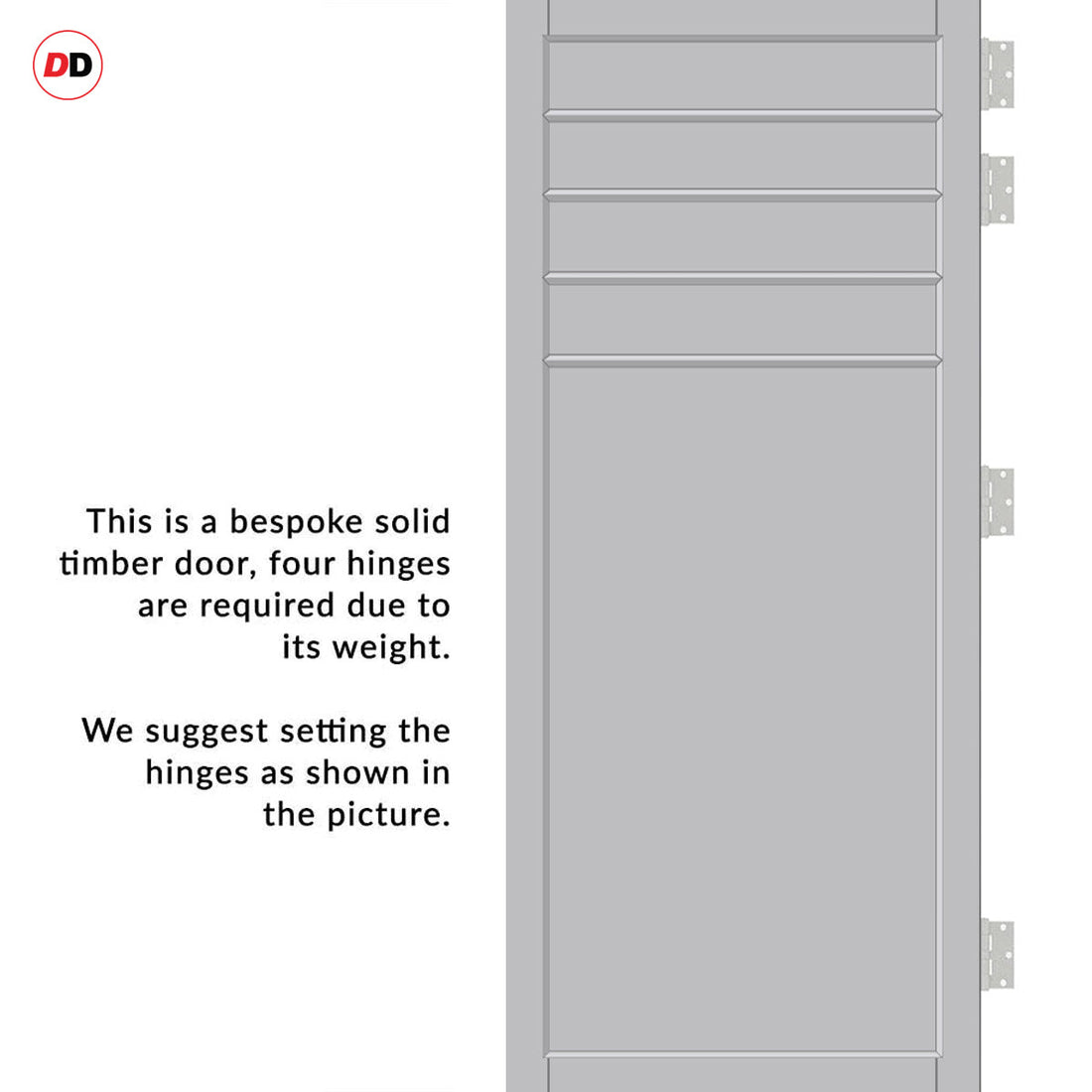 Drake Panel Solid Wood Internal Door Pair UK Made DD0108P - Mist Grey ...