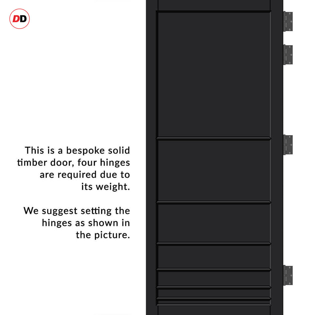 Chord Panel Solid Wood Internal Door Pair UK Made DD0110P - Shadow Bla