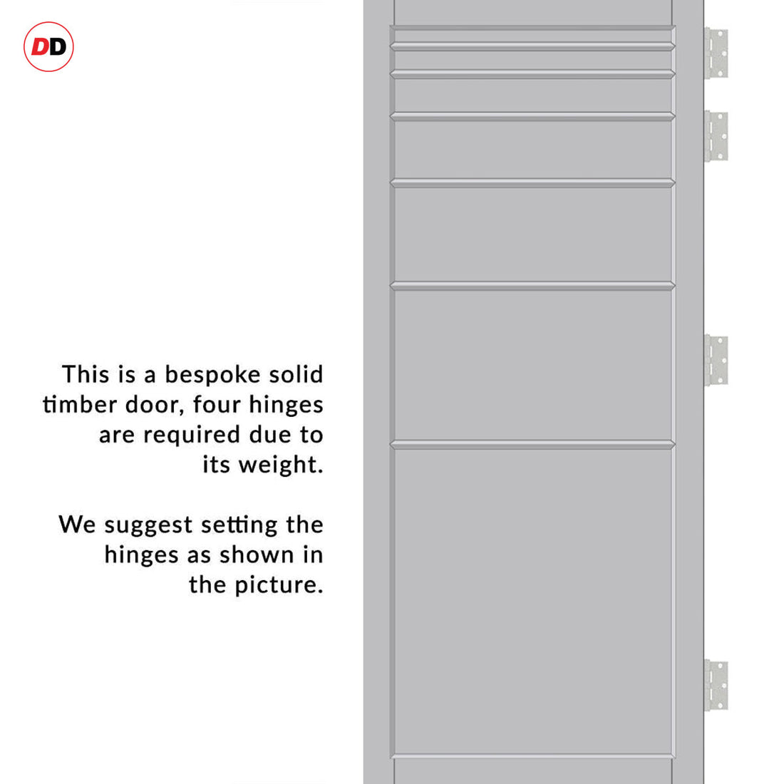 Revella Panel Solid Wood Internal Door Pair UK Made DD0111P - Mist Gre ...