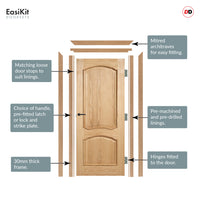 EasiKit Internal Door and Frame Kit - Louis Oak Internal Door - Raised ...
