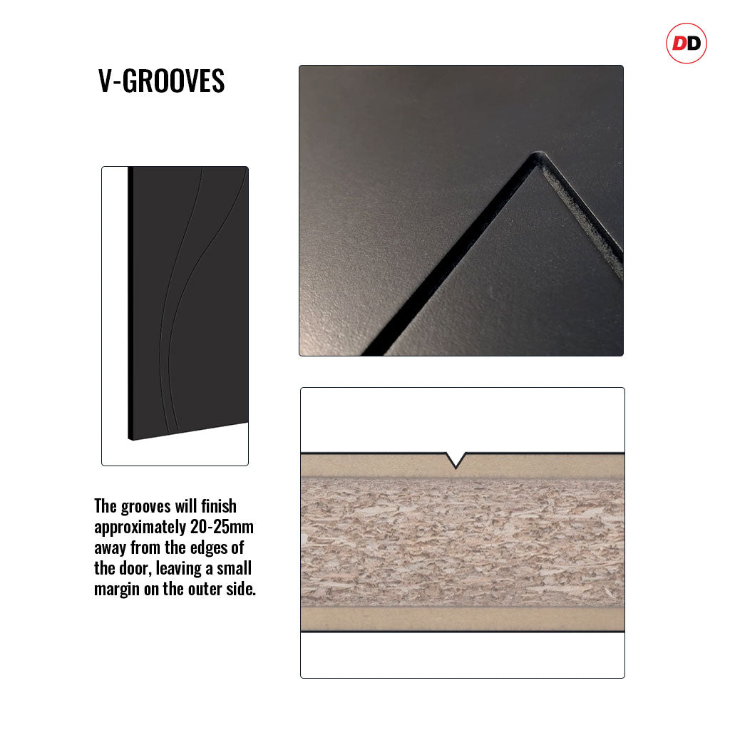 Four Sliding Maximal Wardrobe Doors & Frame Kit - V-Line® Grooved Flus
