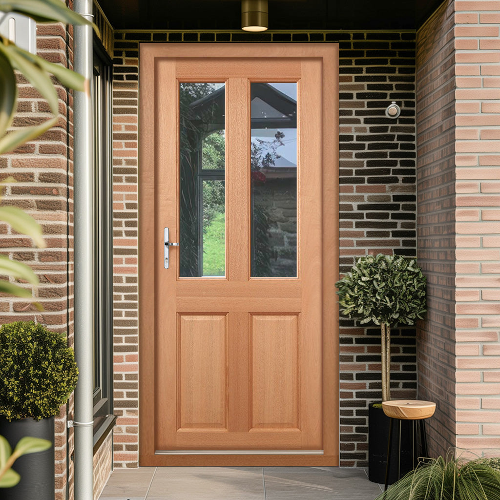 Malton External 2L Hardwood Front Door and Frame Set with Fittings - C