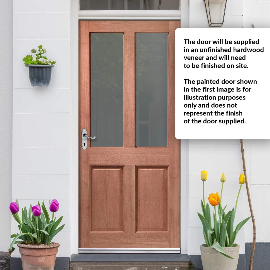 Malton Sterling Exterior Hardwood Door - Stippolyte Toughened Double G