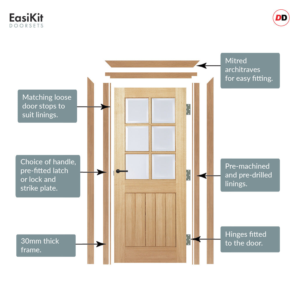 EasiKit Internal Door and Frame Kit - All Fittings Included - Mexicano
