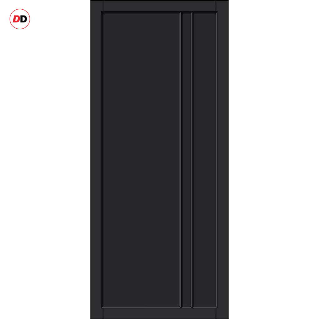 Milano Panel Solid Wood Internal Door UK Made DD0101P - Shadow Black P