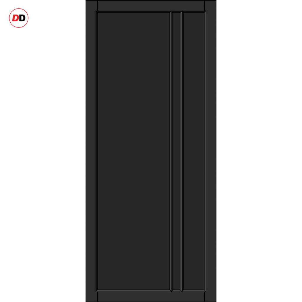 Milano Panel Solid Wood Internal Door Pair UK Made DD0101P - Shadow Bl