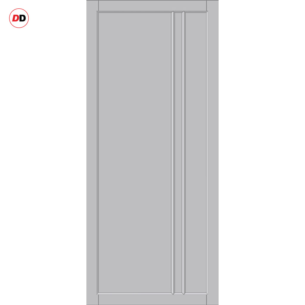 Milano Panel Solid Wood Internal Door UK Made DD0101P - Mist Grey Prem