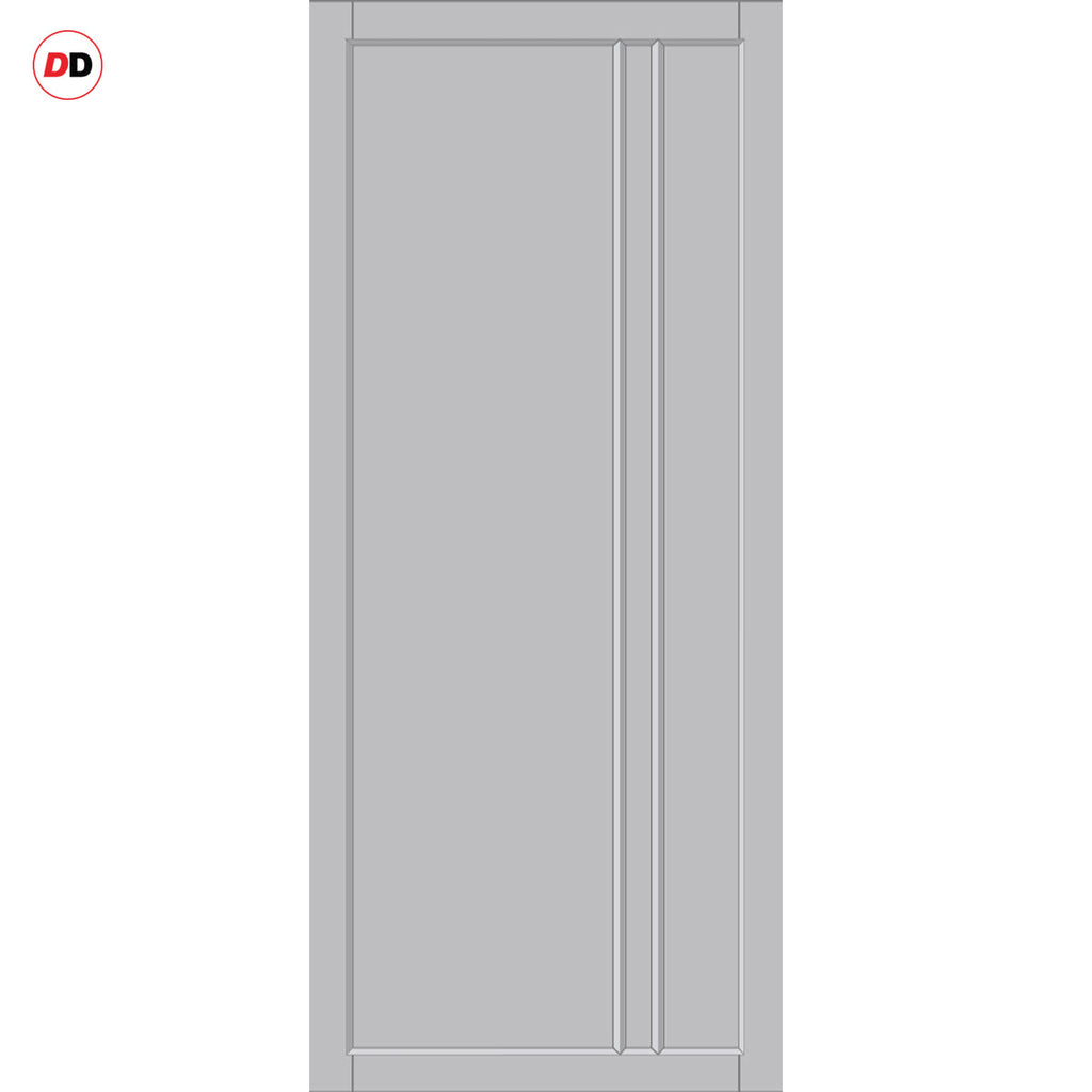 Milano Panel Solid Wood Internal Door Pair UK Made DD0101P - Mist Grey