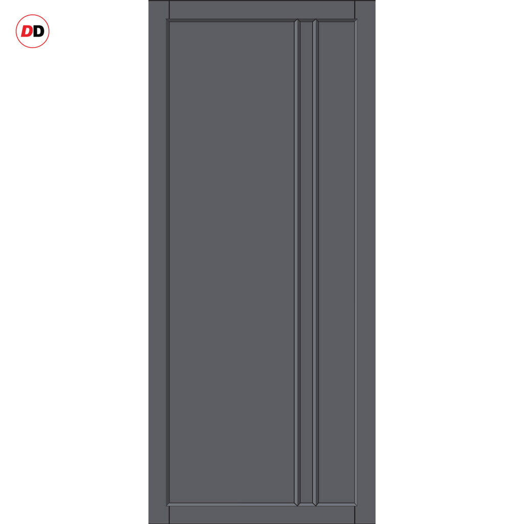 Milano Panel Solid Wood Internal Door Pair UK Made DD0101P - Stormy Gr