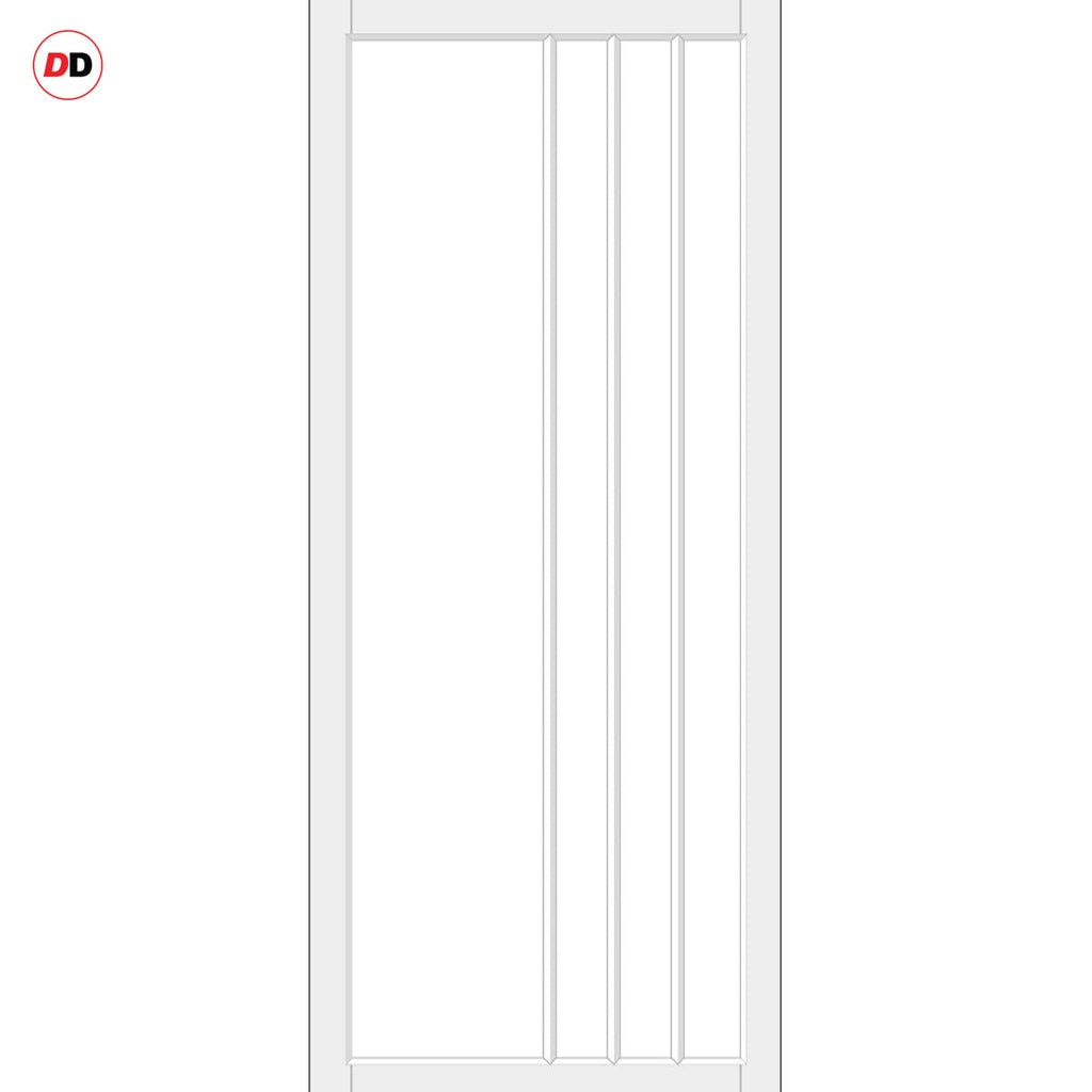 Tula Solid Wood Internal Door Pair UK Made DD0104F Frosted Glass - Clo