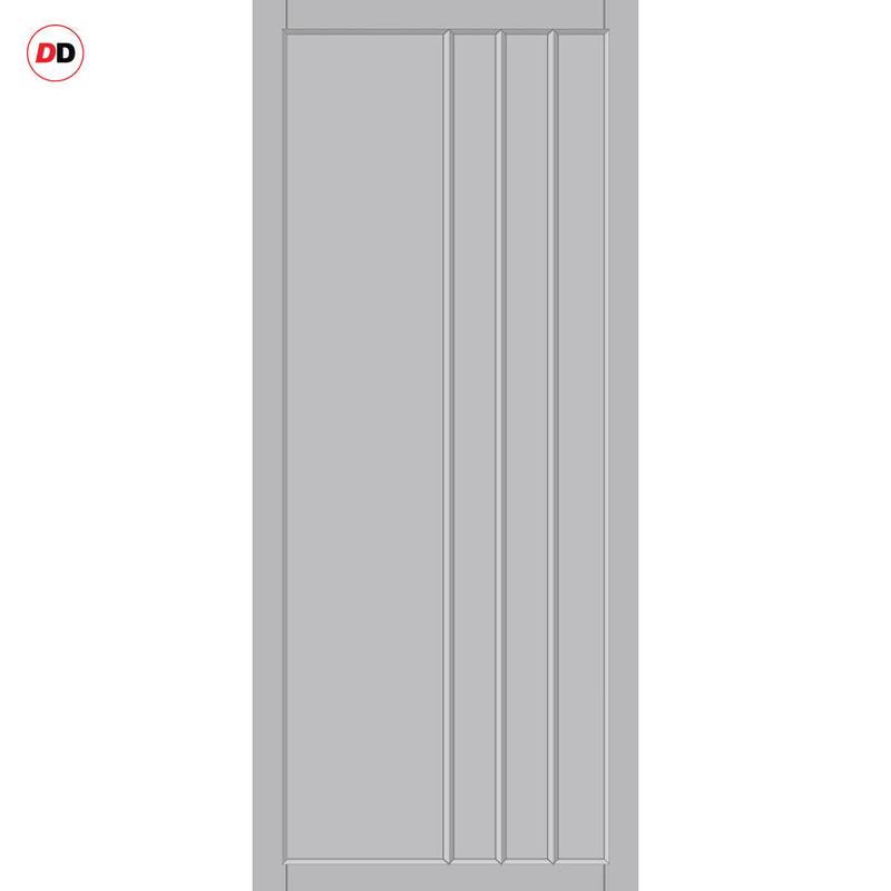 Tula Panel Solid Wood Internal Door Pair UK Made DD0104P - Mist Grey P ...