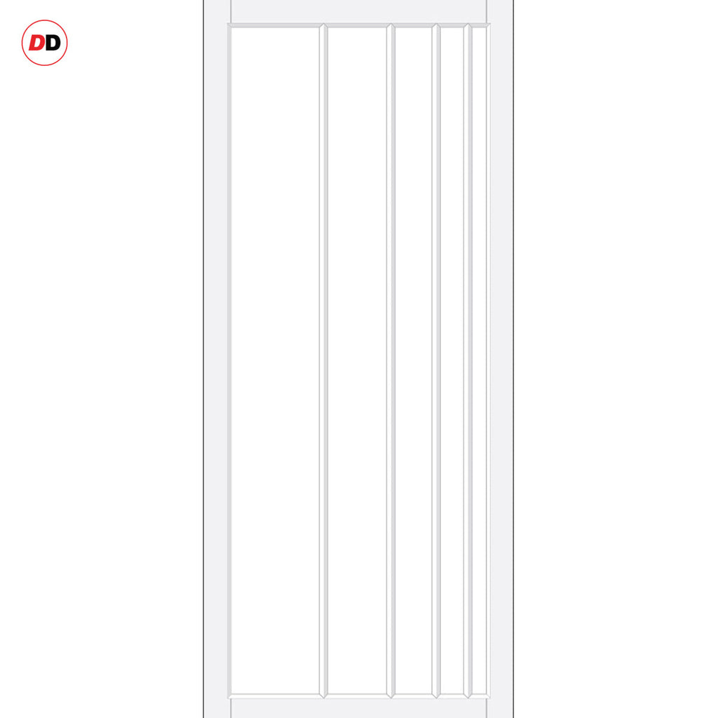 Simona Solid Wood Internal Door Pair UK Made DD0105C Clear Glass - Clo