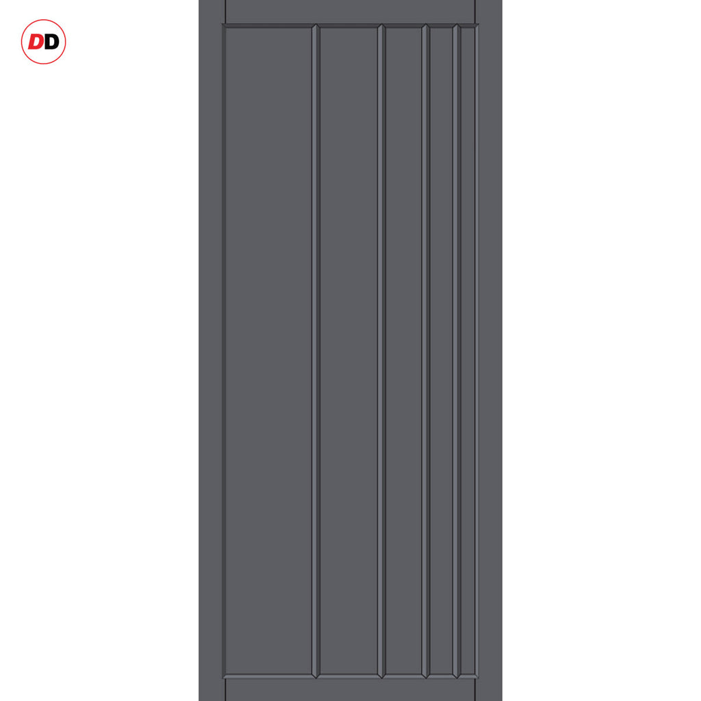 Simona Panel Solid Wood Internal Door Pair UK Made DD0105P - Stormy Gr