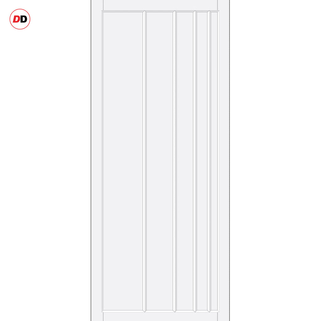 Simona Panel Solid Wood Internal Door Pair UK Made DD0105P - Cloud Whi
