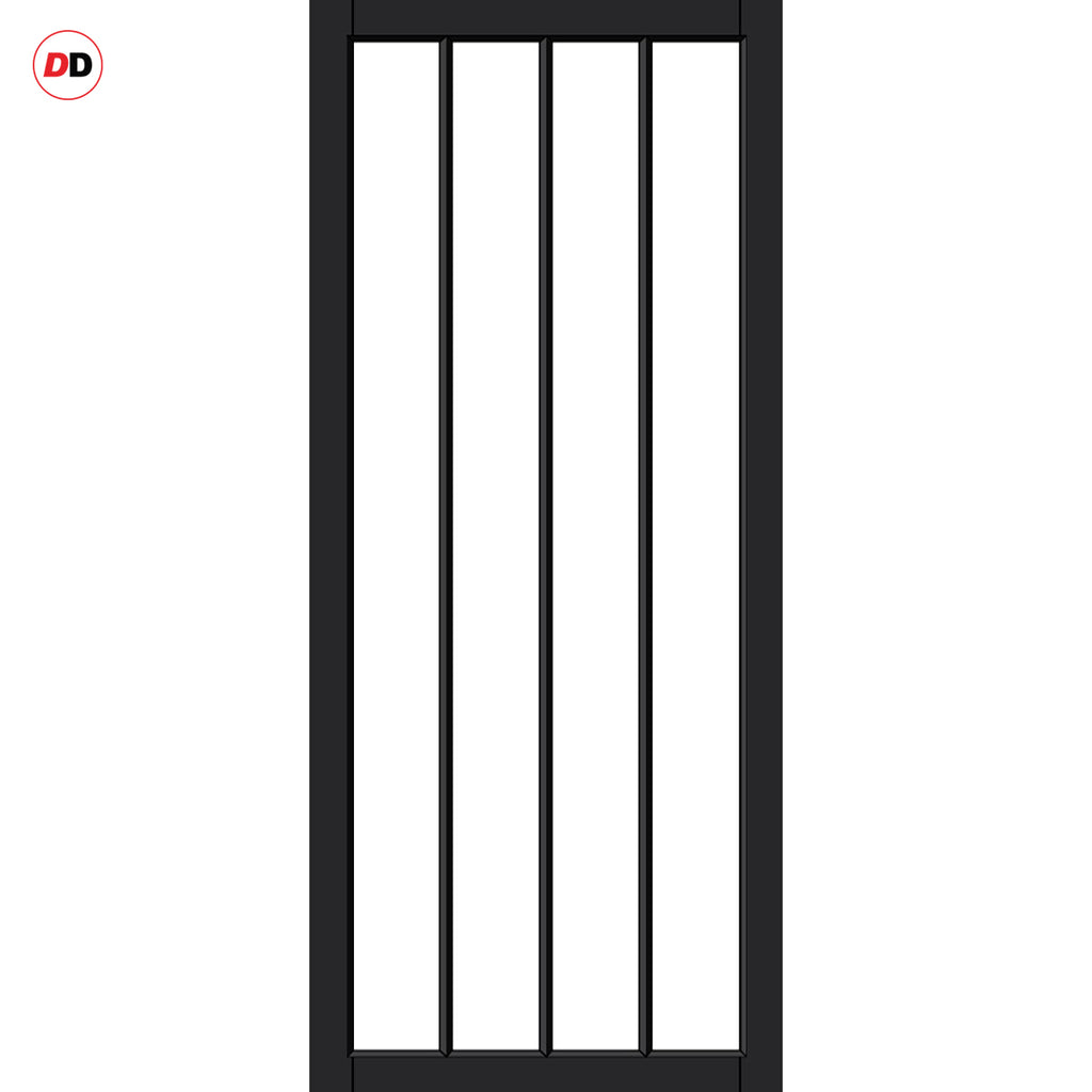 Adiba Solid Wood Internal Door UK Made DD0106F Frosted Glass - Shadow