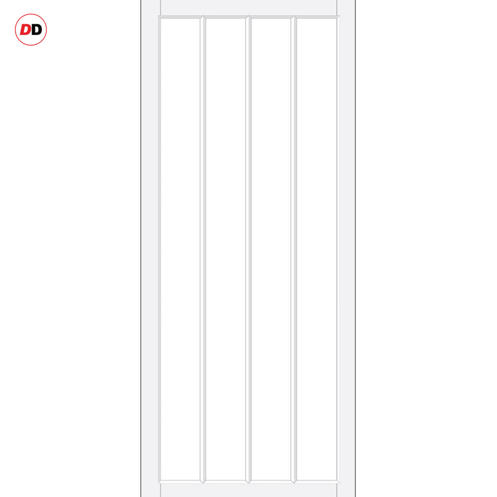 Adiba Solid Wood Internal Door UK Made DD0106C Clear Glass - Cloud Whi