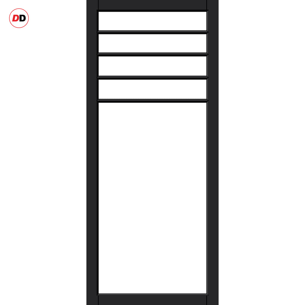Drake Solid Wood Internal Door UK Made DD0108C Clear Glass - Shadow Bl