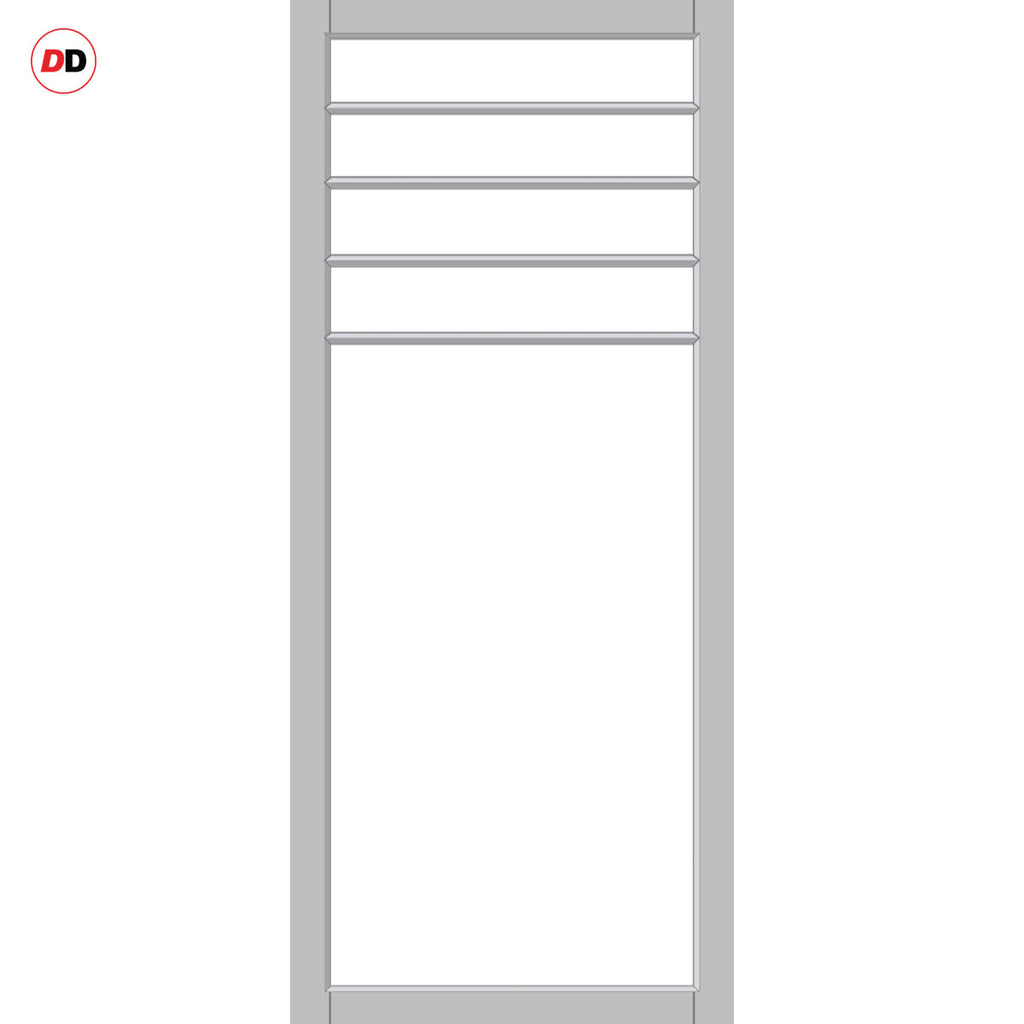 Drake Solid Wood Internal Door Pair UK Made DD0108C Clear Glass - Mist
