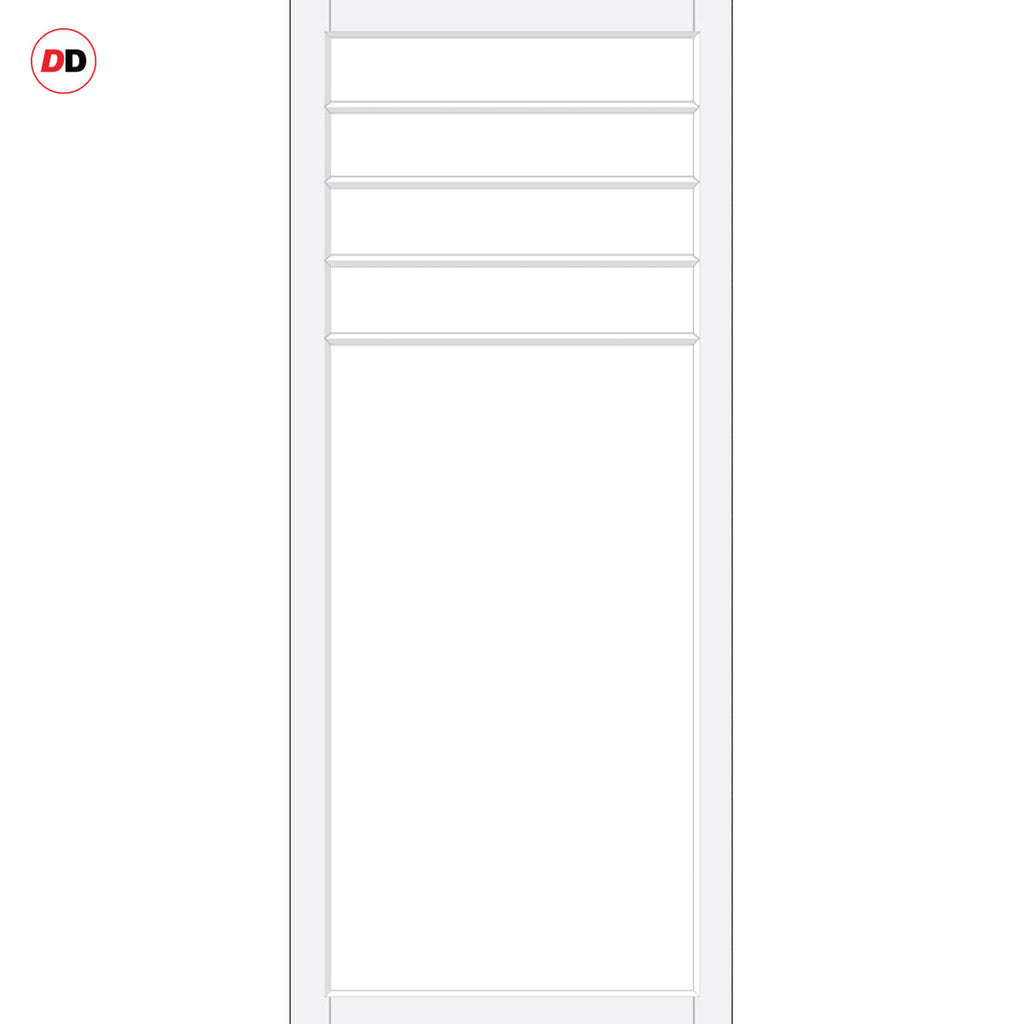 Drake Solid Wood Internal Door Pair UK Made DD0108C Clear Glass - Clou