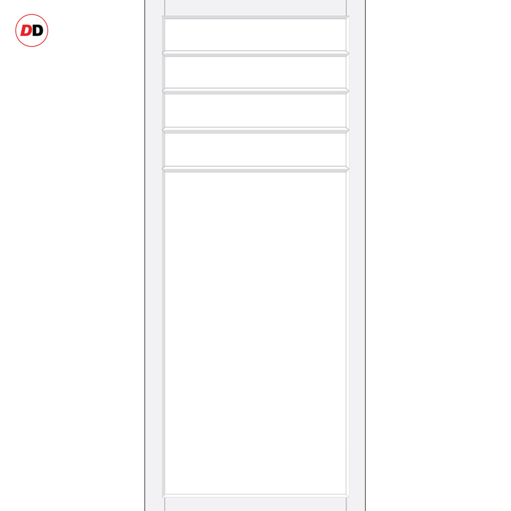 Drake Solid Wood Internal Door UK Made DD0108F Frosted Glass - Cloud W