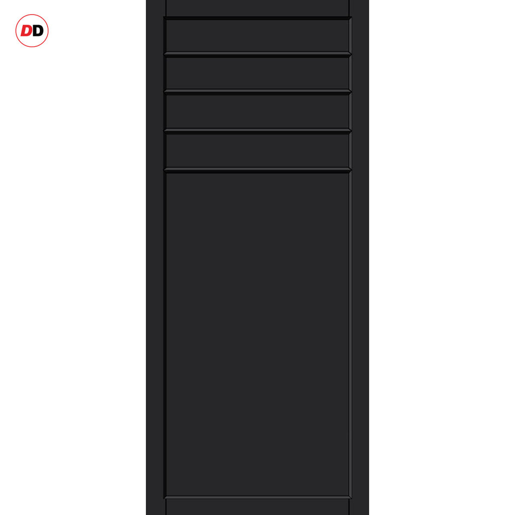 Drake Panel Solid Wood Internal Door Pair UK Made DD0108P - Shadow Bla