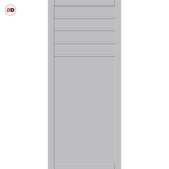 Drake Panel Solid Wood Internal Door Pair UK Made DD0108P - Mist Grey ...