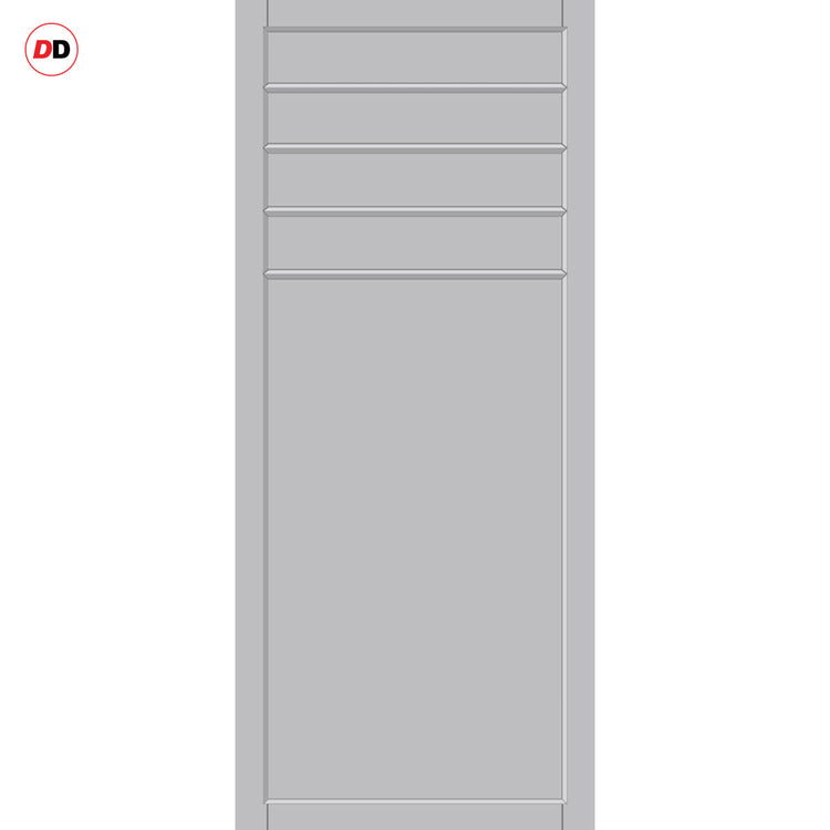 Drake Panel Solid Wood Internal Door Pair UK Made DD0108P - Mist Grey ...