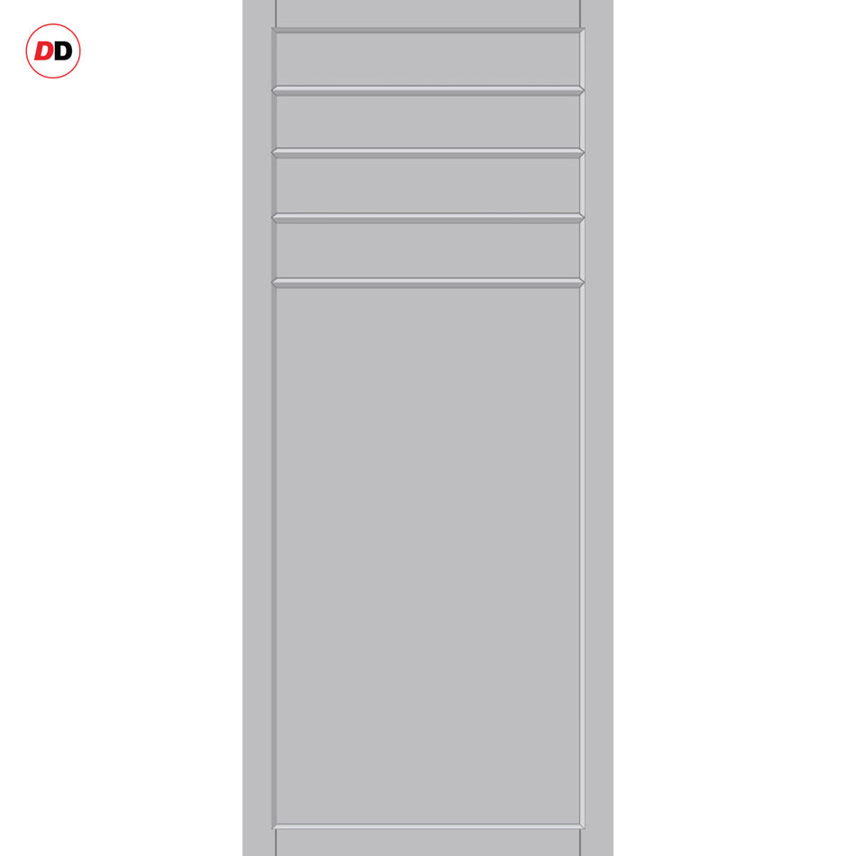 Drake Panel Solid Wood Internal Door Pair UK Made DD0108P - Mist Grey ...