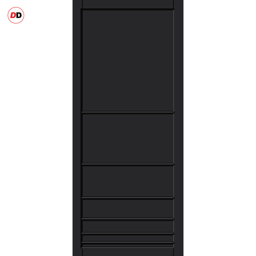 Chord Panel Solid Wood Internal Door UK Made DD0110P - Shadow Black Pr