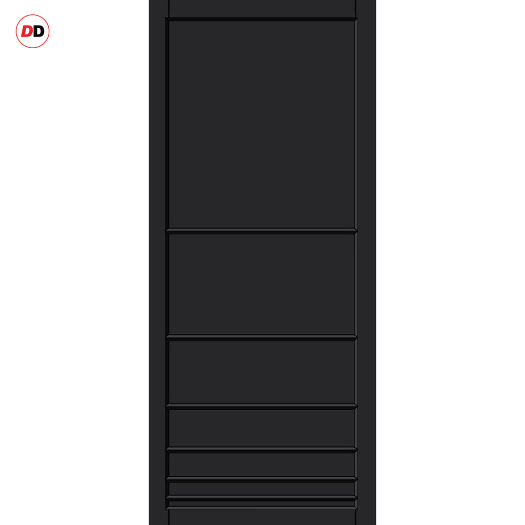 Chord Panel Solid Wood Internal Door Pair UK Made DD0110P - Shadow Bla