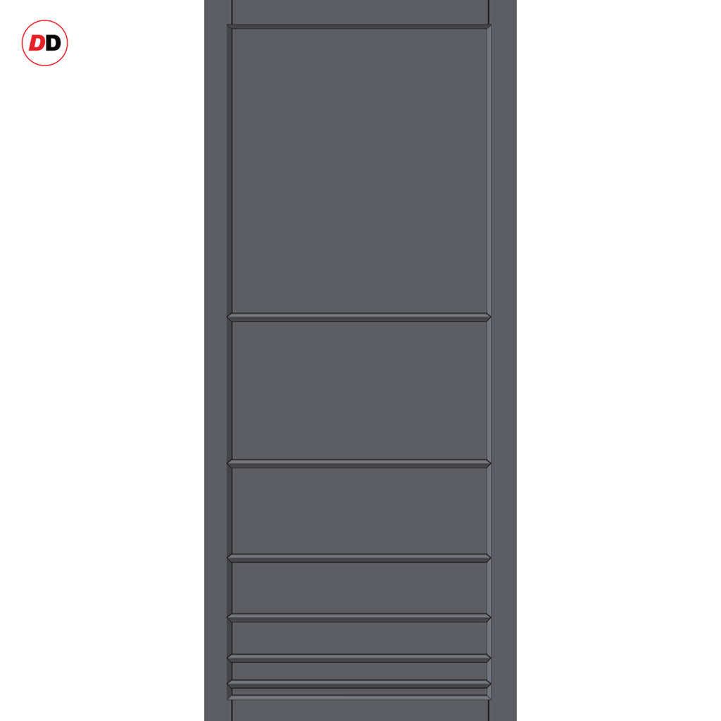 Chord Panel Solid Wood Internal Door UK Made DD0110P - Stormy Grey Pre