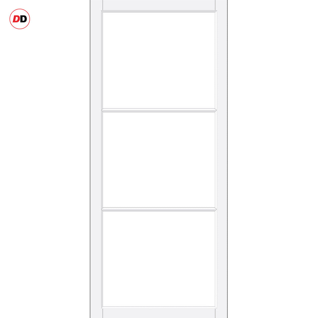 Iretta Solid Wood Internal Door Pair UK Made DD0115C Clear Glass - Clo