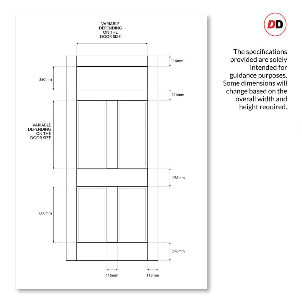 External Nightingale Made to Measure Panelled Front Door - 57mm Thick