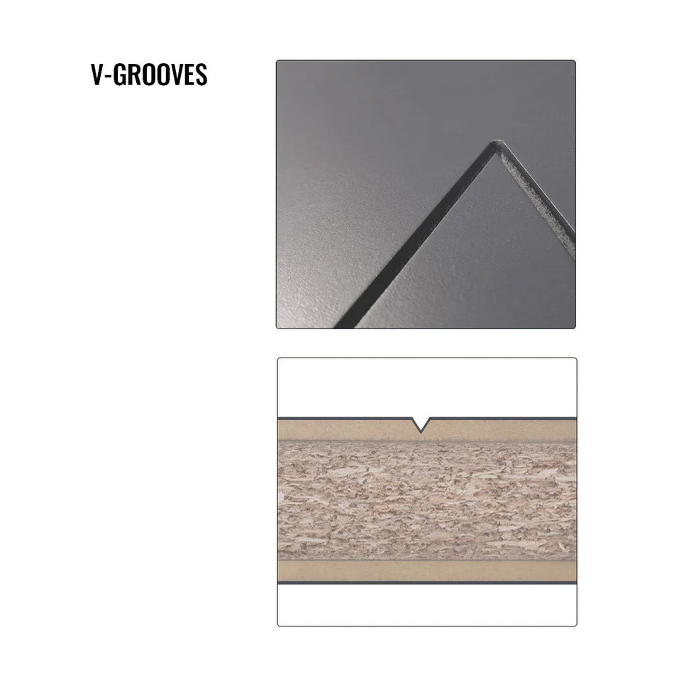 Four Sliding Maximal Wardrobe Doors & Frame Kit - V-Line® Grooved Flus ...
