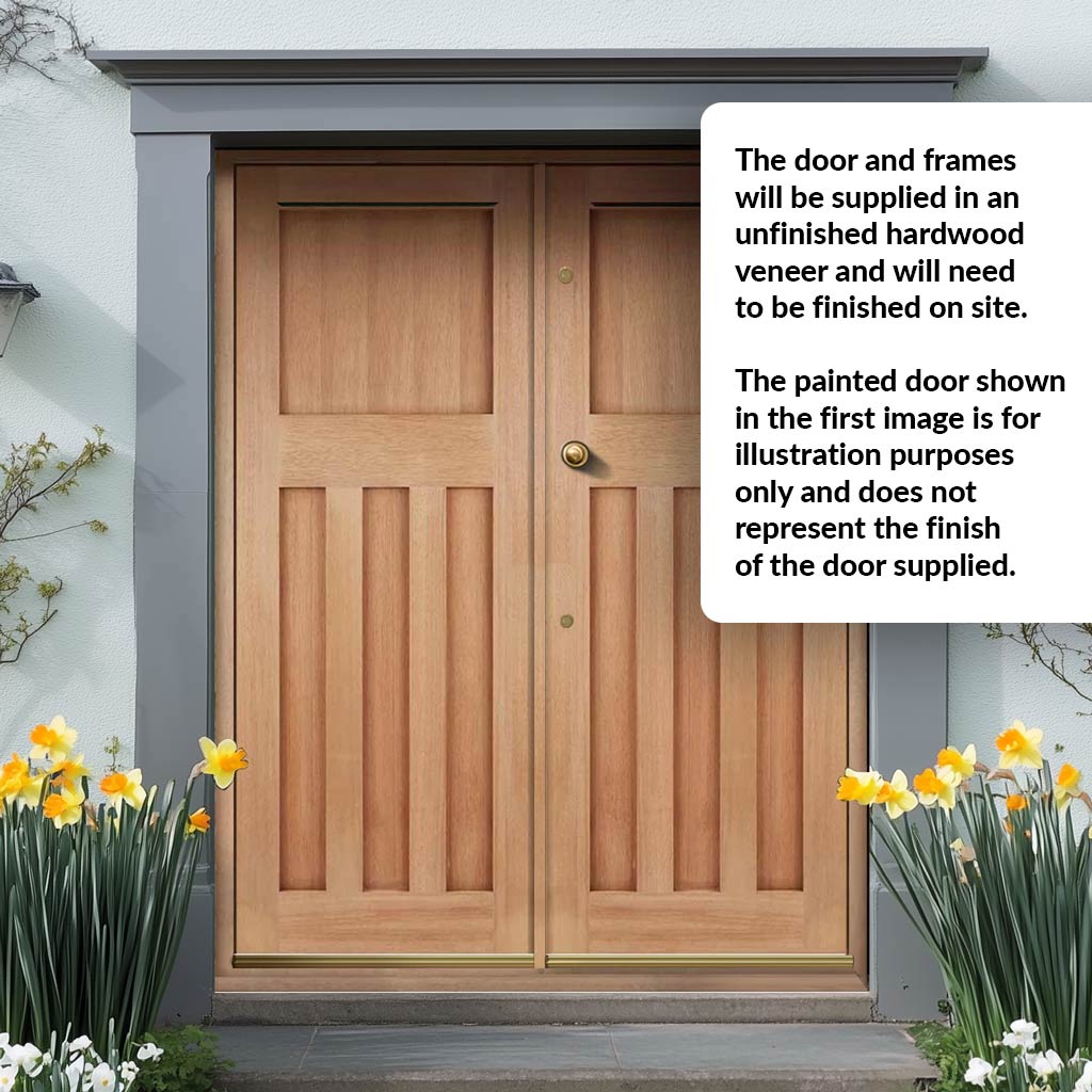 DX30's Style Exterior Hardwood Double Door and Frame Set
