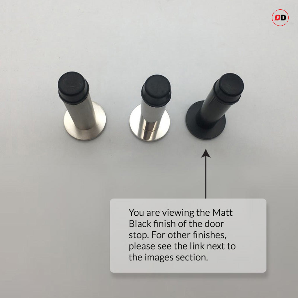 Pro Wall Mounted Door Stop - Matt Black - 30x70mm – Direct Doors