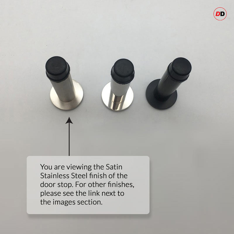 Pro Wall Mounted Door Stop - Satin Stainless Steel - 30x70mm – Direct Doors