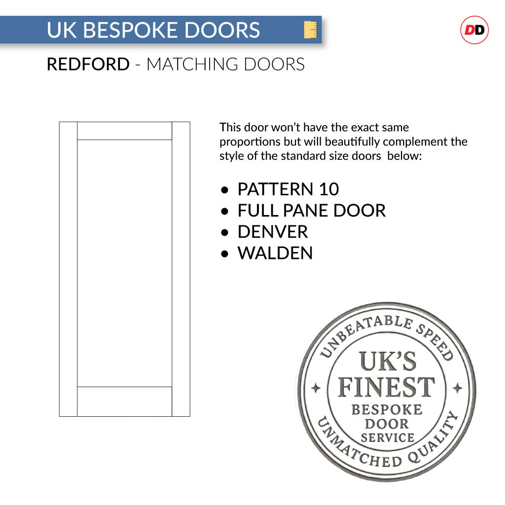 UK Made to Measure - Redford 1L Interior Door - Clear Glass - Premium