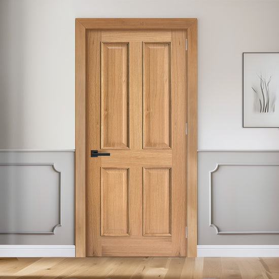 EasiKit Internal Door and Frame Kit - Regency Oak 4 Panel Internal Doo ...