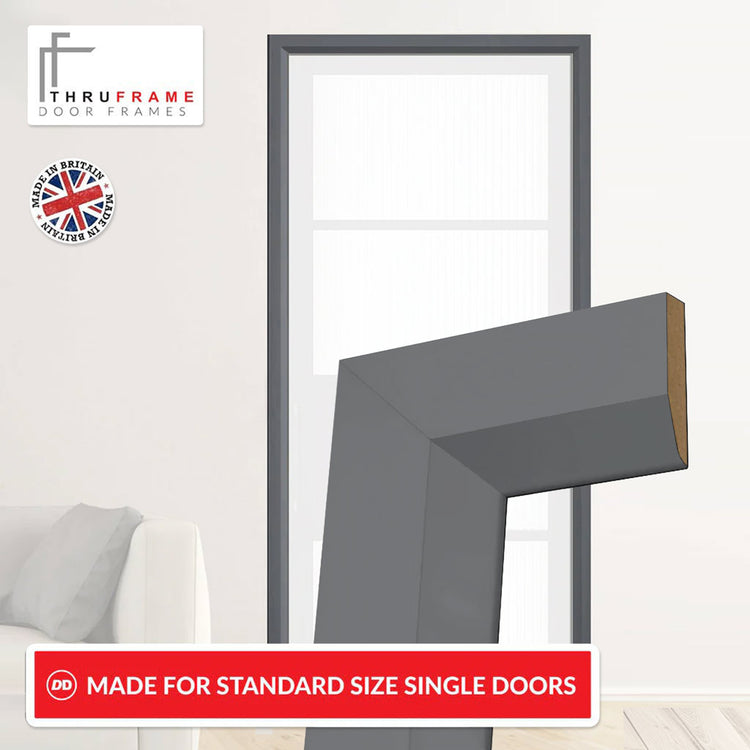 Made to Size Thruframe Interior Stormy Grey Primed MDF Door Lining Fra ...