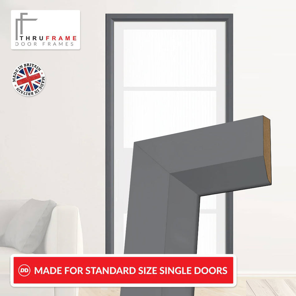 Made to Size Thruframe Interior Stormy Grey Primed MDF Door Lining Fra ...