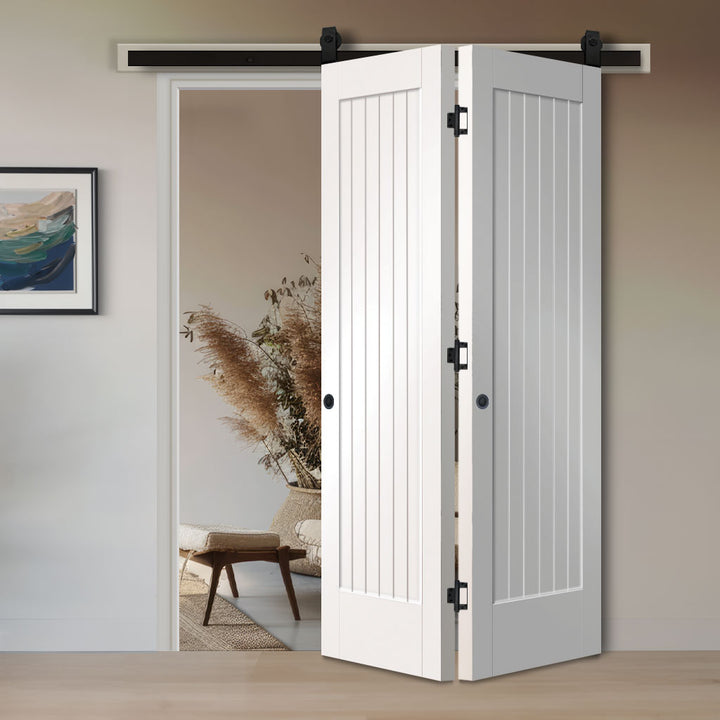 White Primed Folding Doors