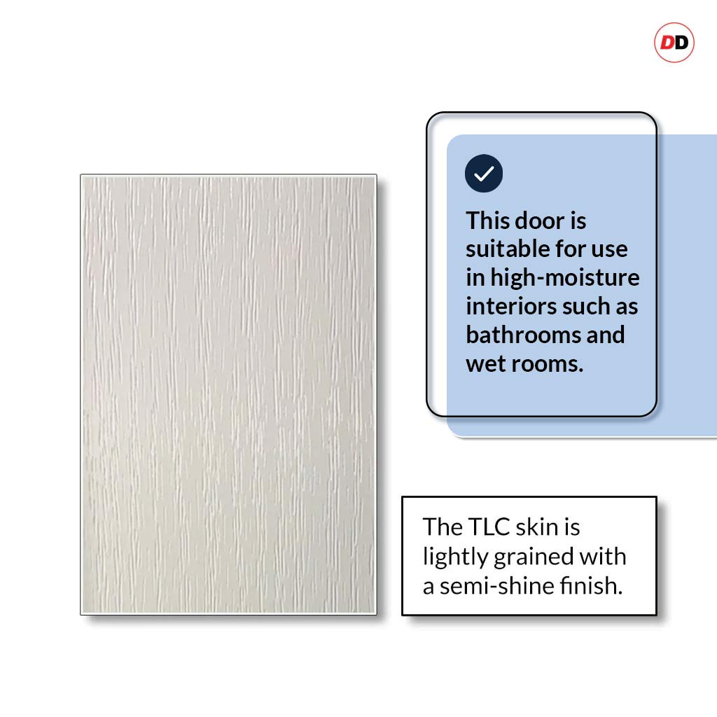 Carolina Lightly Grained Internal PVC Panel Door - Suitable for Bathro ...