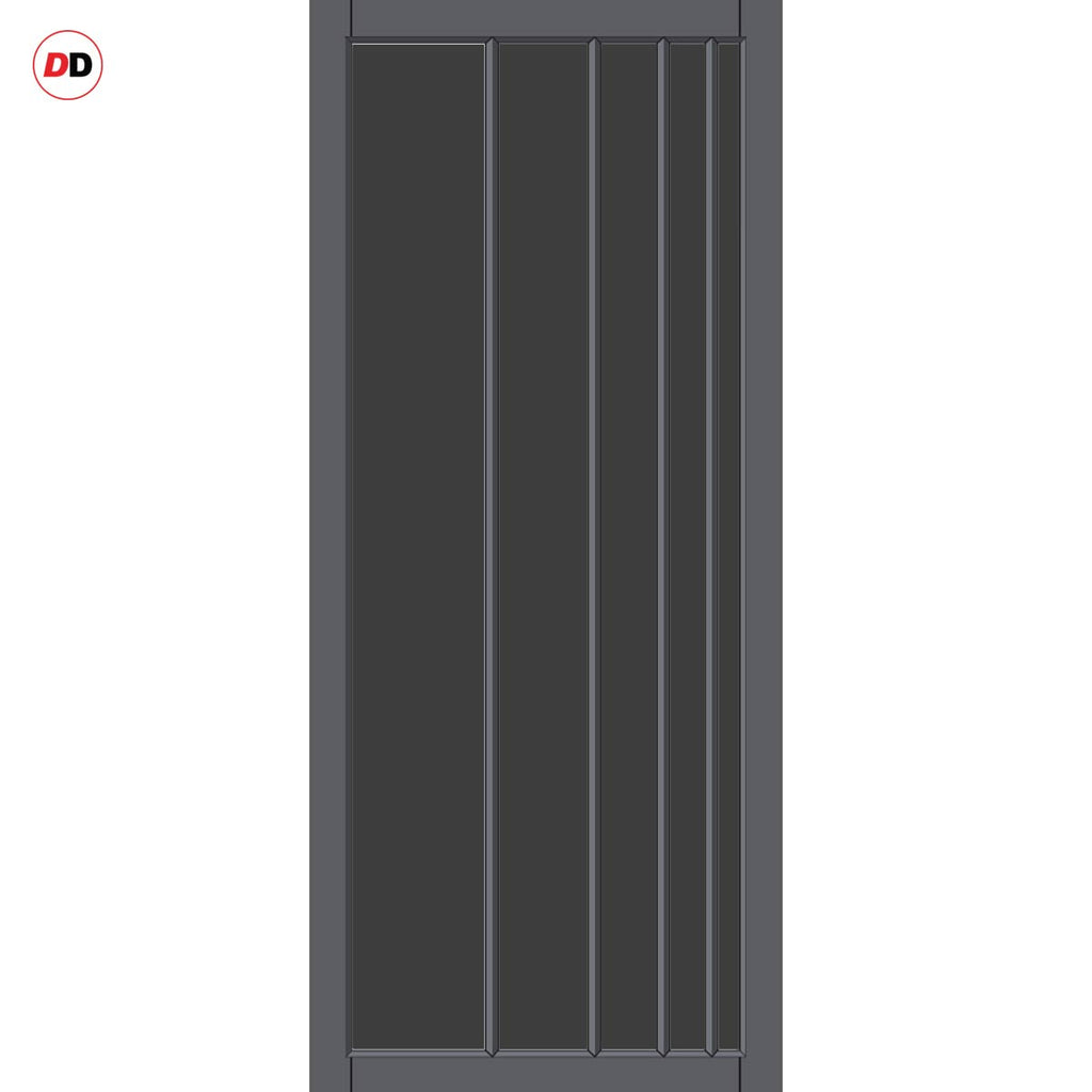 Simona Solid Wood Internal Door Pair UK Made DD0105T Tinted Glass - St