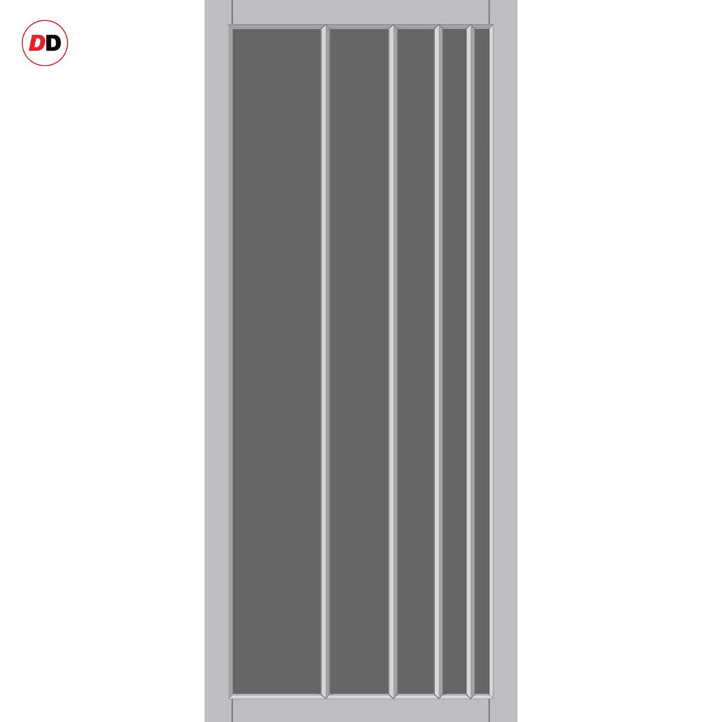 Simona Solid Wood Internal Door Pair UK Made DD0105T Tinted Glass - Mi